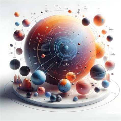 Premium Photo 3d Flat Icon Planetary Data Orbs Concept Spheres
