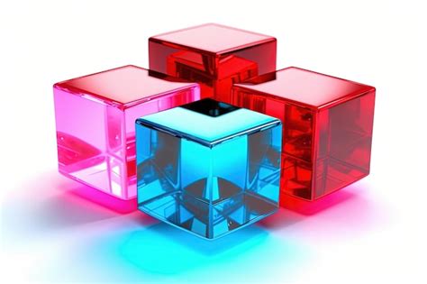 Premium Ai Image Illustration Of Three Colorful Cubes Arranged In A Row Created With