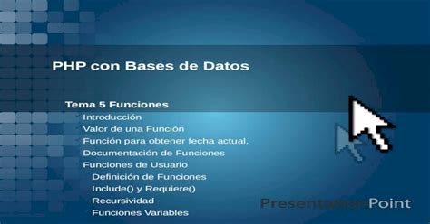 Php Con Bases De Datos Tema 5 Funciones Introducción Valor De Una