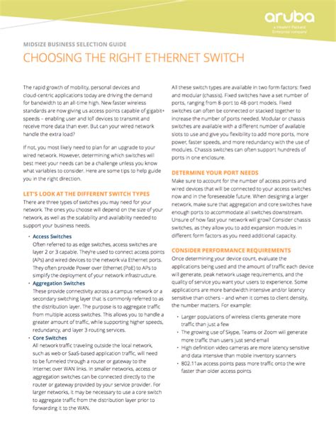 Choosing The Right Ethernet Switch IT Pro