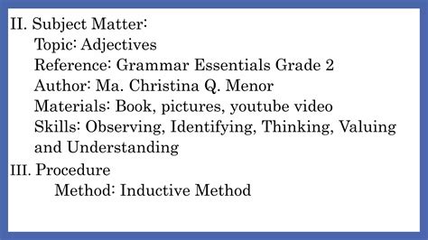 Inductive Method Detailed Lesson Plan Pptx
