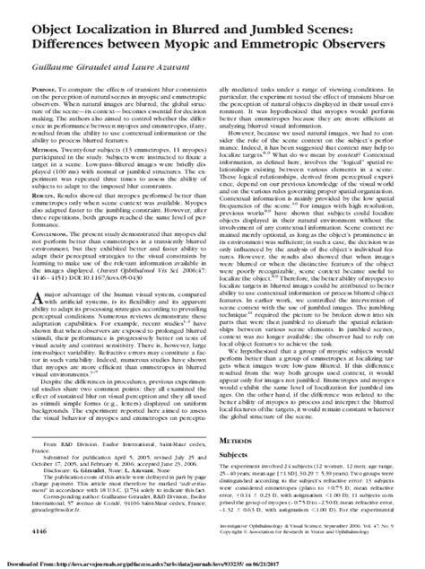 Pdf Object Localization In Blurred And Jumbled Scenes Differences