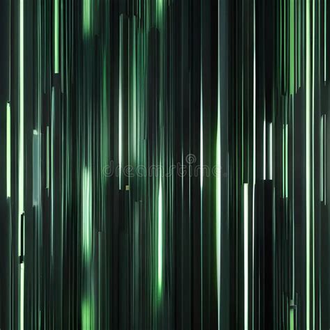 Dark And Mysterious 3d Render With Luminous Green Lines Pulsating