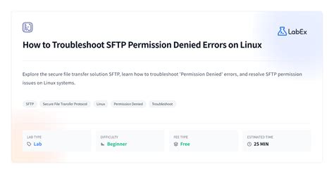 How To Troubleshoot Sftp Permission Denied Errors On Linux Labex