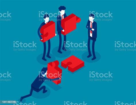 팀은 퍼즐 조각을 연결하고 있습니다 등대 측정 비즈니스 팀워크 공동체에 대한 스톡 벡터 아트 및 기타 이미지 공동체 등측투영법 디자인 Istock