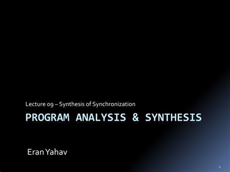 Ppt Program Analysis And Synthesis Powerpoint Presentation Free Download Id3455549