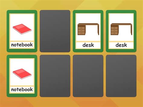 school things memory game matching pairs