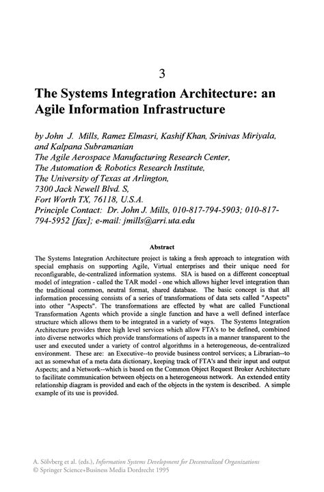 Solution W4 Module 003 The Systems Integration Architecture An Agile Information Infrastructure