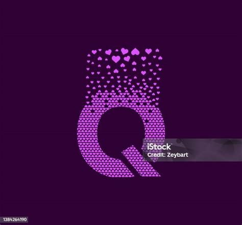 하트 레터 Q 애니메이션 픽셀 도트 로고 알파벳 Q에 대한 스톡 벡터 아트 및 기타 이미지 알파벳 Q Icons And Idols 개체 그룹 Istock