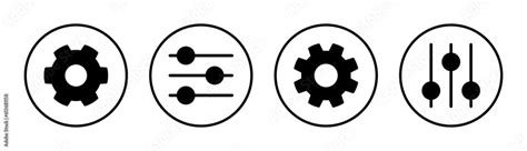 Setting Icon Set Illustration Cog Settings Sign And Symbol Gear Sign