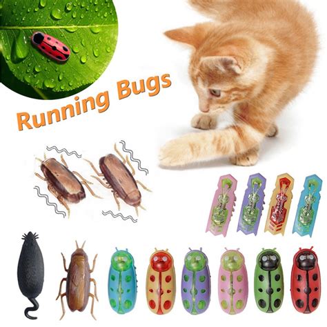 Funny Electric Bugs Cat Toy Mini Robô De Fuga Automático De Insetos Vibração Para Gatos