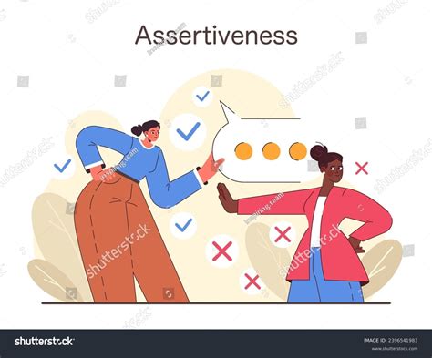 Assertiveness Concept Two Individuals Demonstrate Assertive Stock