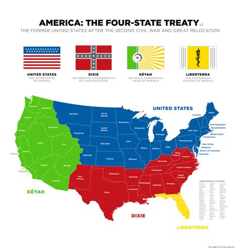 America The Four State Treaty Rimaginarymaps