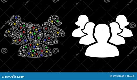 flare mesh network harem icon with flare spots stock illustration
