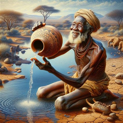 The Watering Hole 20 Elderly African Man In Epic Acrylic