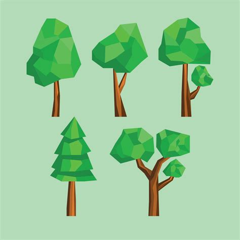 Low Poly Style Trees 181229 Vector Art At Vecteezy
