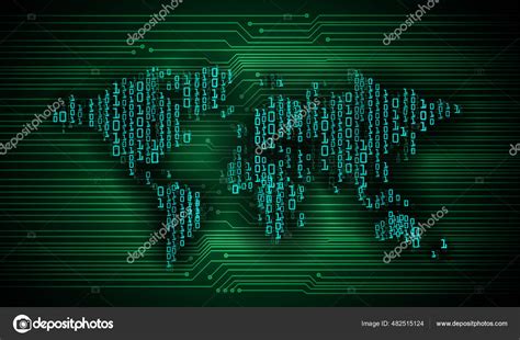 Abstract Background Binary Code Map Stock Vector By ©titima157 482515124