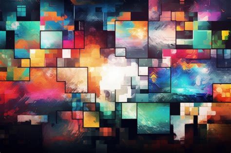 Premium AI Image Colorful Squares In An Abstract Background Generative AI