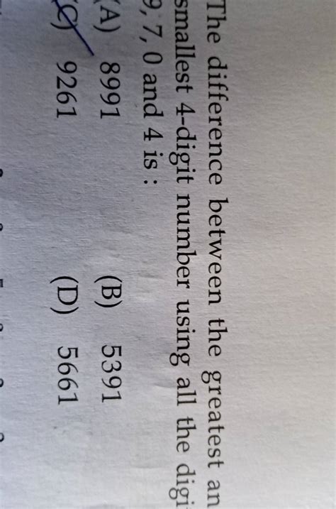 The Difference Between The Greatest An Smallest Digit Number Using All