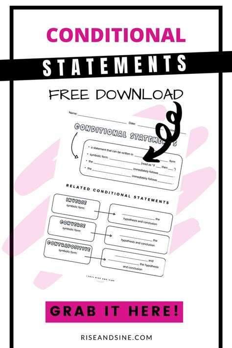 Conditional Statements High School Math Lessons Secondary Math