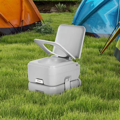 Dextrus Gallon Portable Toilet With Leak Proof Seal Rv Toilet Porta Potty With Flush Pump