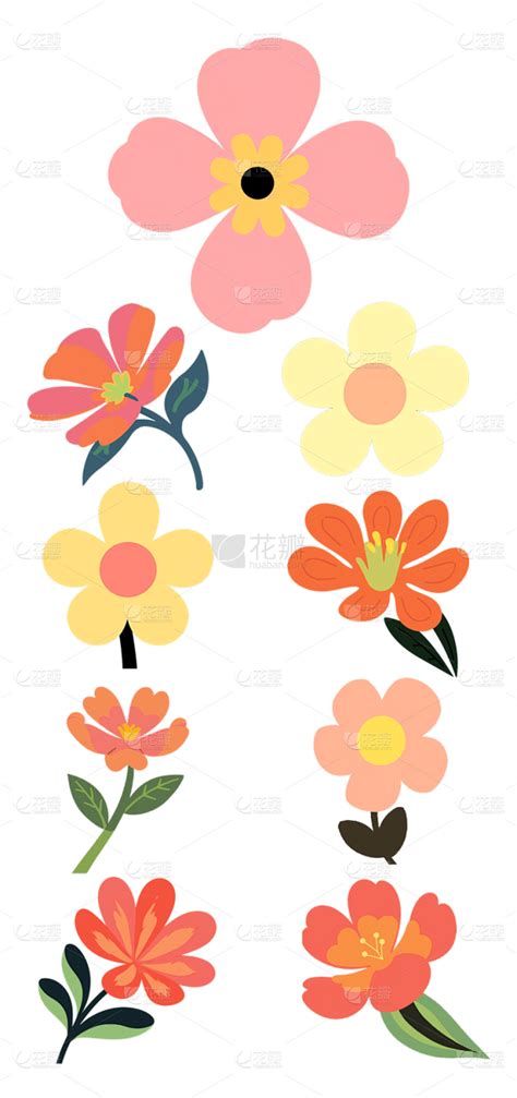 2309sc 素材组合 可爱卡通花朵