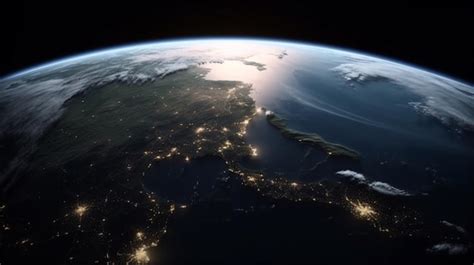 Premium Photo Glowing Sphere Orbits Planet Earth In Space