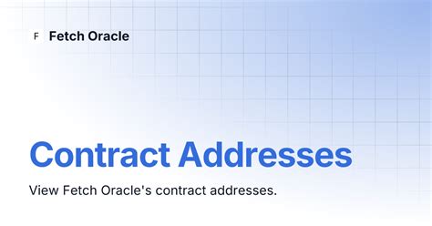 Contract Addresses Fetch Oracle