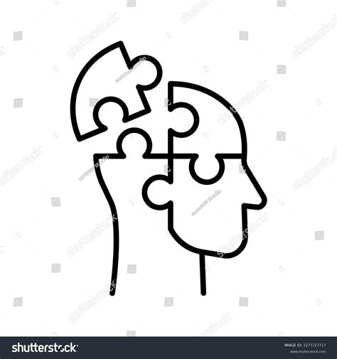 Head Puzzle Piece Icon Brainstorming Solution Stock Vector Royalty