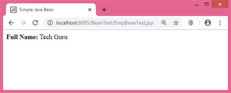 JSP Using JavaBeans TechGuruSpeaks