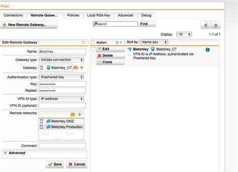 Site To Site Ipsec Tunnel Between To Utm9 Firewalls Tunnels Up And