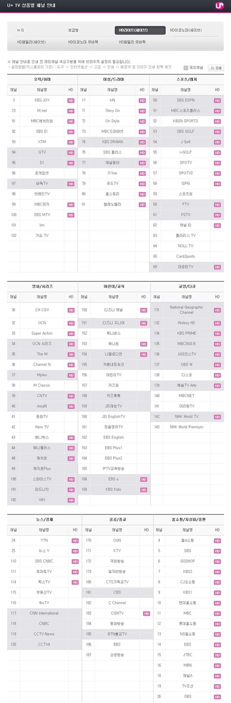 Lg유플러스 10월 채널편성표 꿀팁게시판 백메가