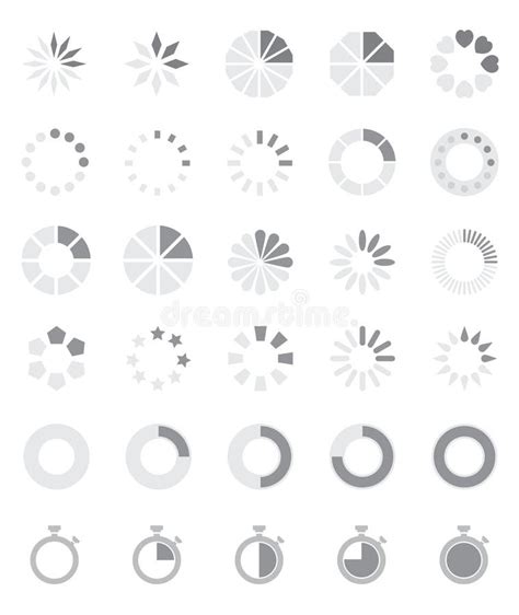 loading and buffering icon set preloaders stock vector illustration