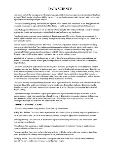 Introduction To Data Analytics Ppt