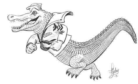 Daily Sketch Gator Sailor By Pixel Slinger On Deviantart