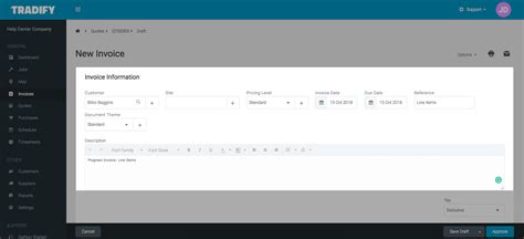 Invoice The Line Items Of A Quote Or A Section Tradify Help Centre