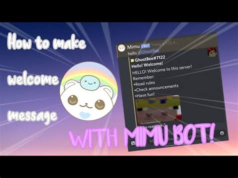 How To Create DISCORD Welcome Message With MIMU BOT 2021 MOBILE
