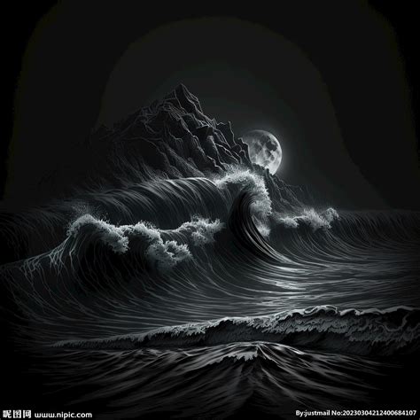 波涛汹涌的海浪设计图 自然风光 自然景观 设计图库 昵图网
