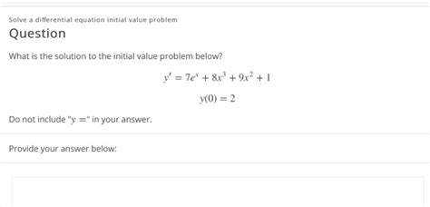solved solve a differential equation initial value problem