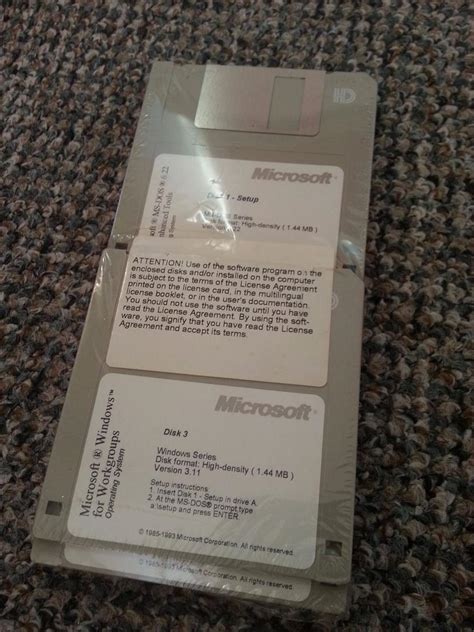 Sealed Microsoft Windows 311 For Workgroups Floppy Disks Operating System Rare 1776941860