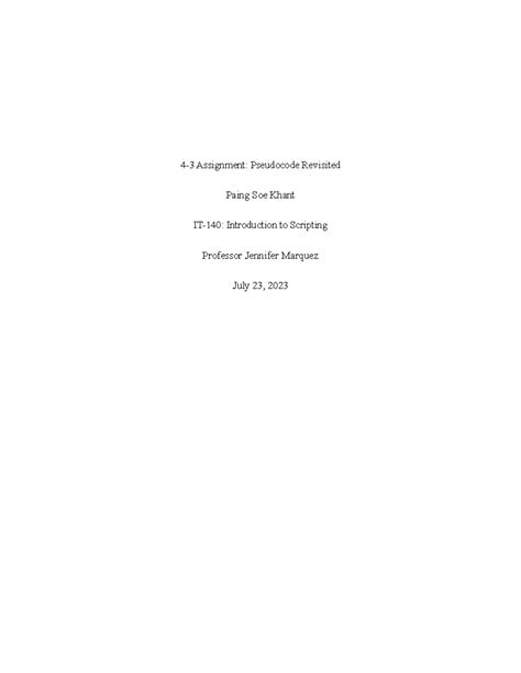 4 3 Assignment Pseudocode Revisited 4 3 Assignment Pseudocode