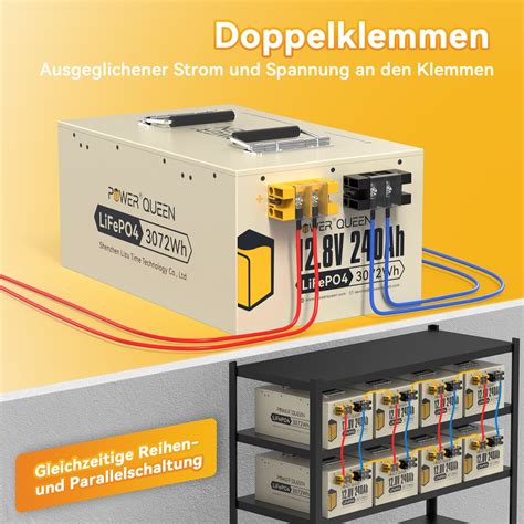 Power Queen 12V(12,8V) 240Ah LiFePO4 Batterie – Power Queen DE