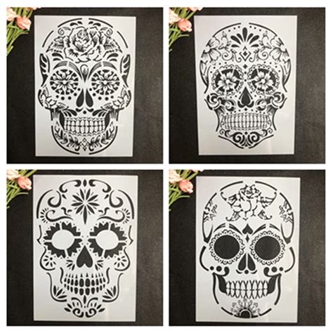 Sugar Skull Stencil Graffiti