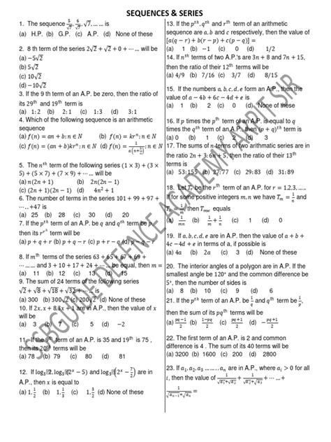 Sequence And Series Full Assignment 25195873 Pdf Mathematics