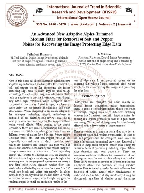 An Advanced New Adaptive Alpha Trimmed Median Filter For Removel Of