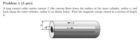 solved problem 1 5 pts a long coaxial cable carries
