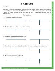 Activity T Accounts 1 Pdf T Accounts Directions Develop A T Account For Each Description