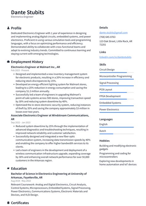 Top 16 Electronics Engineer Resume Objective Examples