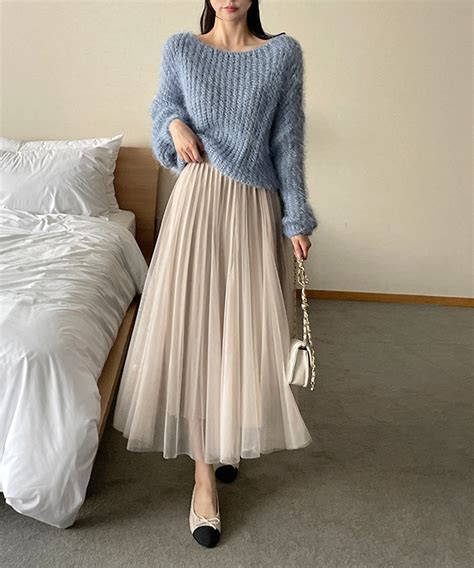 💕2way💕 헨젤 플리츠 양면 밴딩 벨벳 샤 쉬폰 하객룩 발레코어 롱 스커트