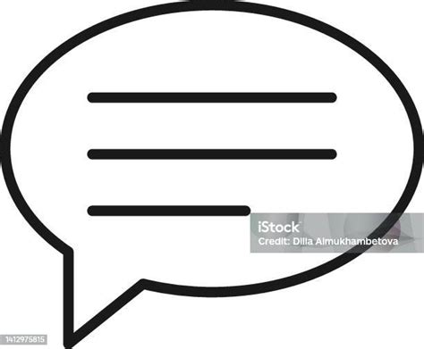 흑백 간단한 기호 앱 책 템플릿 기사 등에 적합한 흑백 미니멀 일러스트 레이 션 음성 거품 내부의 긴 얇은 선의 벡터 선 아이콘